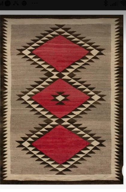 5X8 WOOL NAVAJO Rug Southwest Pattern Housewarming Area Rug Native Wool ...