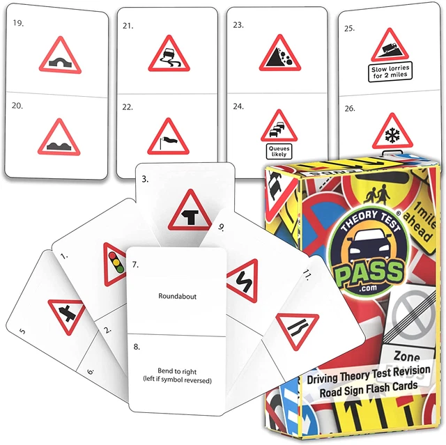 DRIVING THEORY TEST Revision Flash Cards Highway Code 128 Road Sign ...