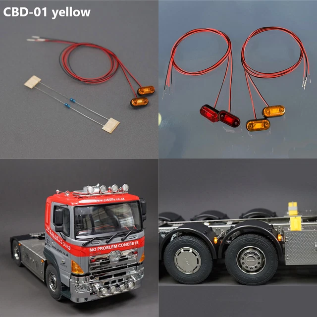LED LIGHT WARNING Light Lamp Position Light for 1/14 Tamiya RC Tractor ...