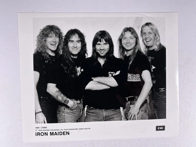 IRON MAIDEN FOTO Bruce Dickinson Originale Nero e Bianco Emi Promozione ...