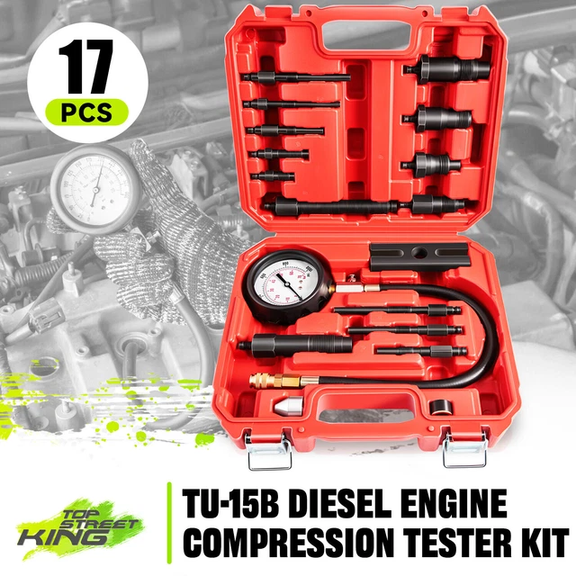 TU-15B STEEL CYLINDER Diesel Engine Compression Tester Tool Kits 1000 ...