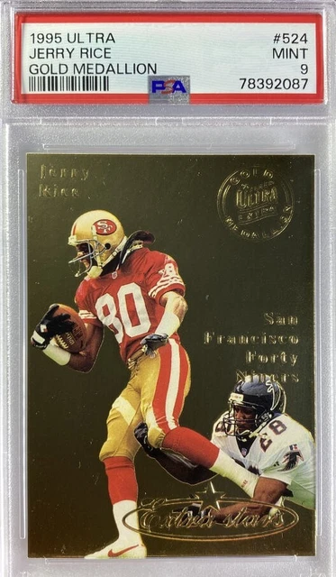 1995 ULTRA #524 Jerry Rice Gold Medallion Extra Stars comme neuf PSA 9 ...