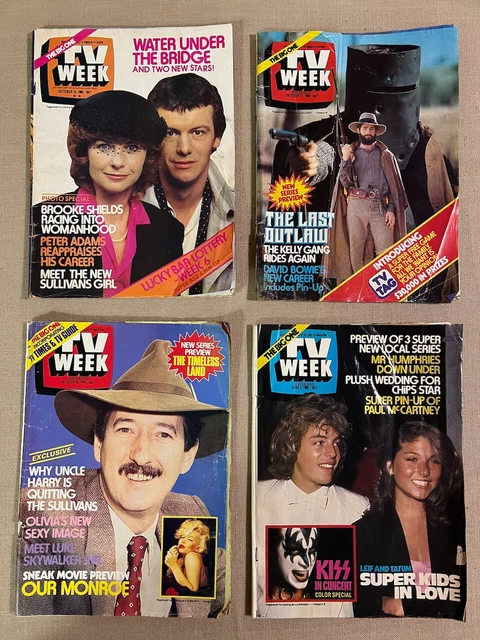 VINTAGE TELEVISION - 4 copies "Australian TV Week" Jun Aug Oct 1980 £25 ...
