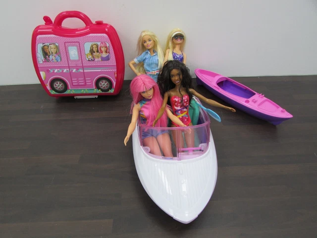 MATTEL BARBIE BUNDLE - Glamping Playset, Boat, Canoe 2x 2021 & 2x 2015 ...