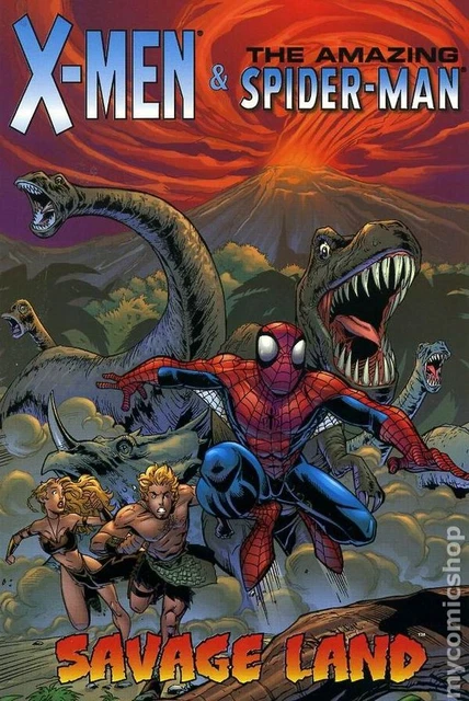 X-MEN AND SPIDER-MAN Savage Land TPB #1-REP FN 2002 image stock EUR 8 ...