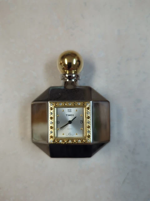 MINIATURE PERFUME BOTTLE Clock Gold Rhinestones $28.62 - PicClick AU