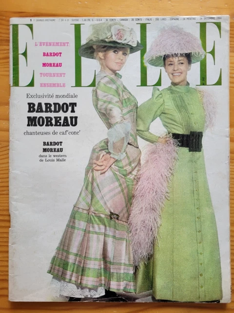 BRIGITTE BARDOT JEANNE Moreau Couverture Magazine Elle 992 Decembre ...