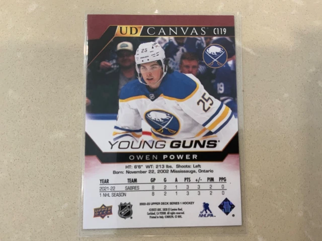 2022-23 UPPER DECK Owen Power Young Guns Canvas Rookie Card Buffalo ...