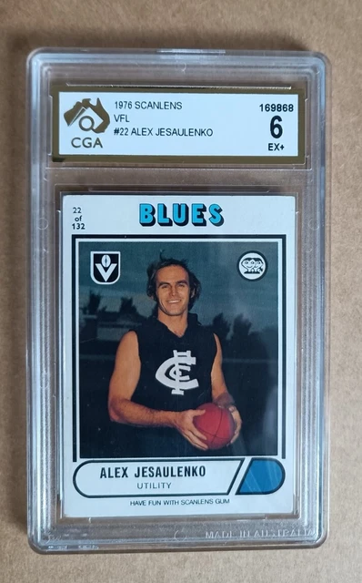 ALEX JESAULENKO SCANLENS 1976 - VFL AFL Card #22 - CGA 6 EXCELLENT+ not ...