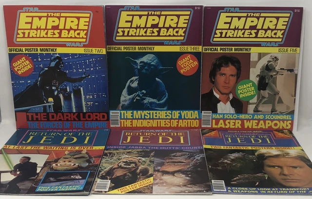 LOT OF 6 STAR WARS OFFICIAL POSTER MAGAZINES -TESB & ROTJ LUCASFILM ...