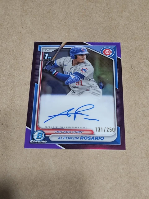 2024 BOWMAN CHROME Alphonsin Rosario Violet 1ère Voiture 131/250 ...