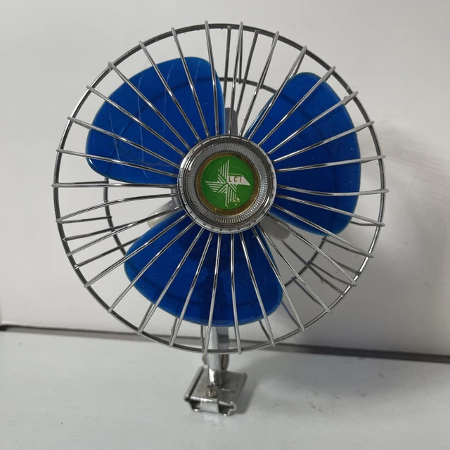 VINTAGE 12V CAR Bus Fan Truck Dash Mount Blue Blades Beautiful ...