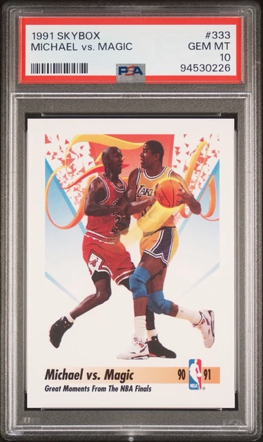 1991 SKYBOX #333 Michael Jordan Vs. Magic Johnson Psa 10 EUR 67,08 ...