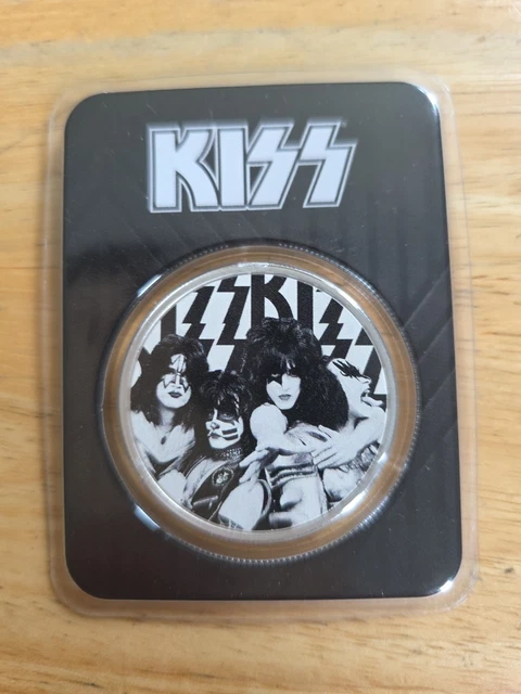 KISS 50TH ANNIVERSARY Colorized 1 OZ Silver Coin - Low Mintage 2500 £45 ...