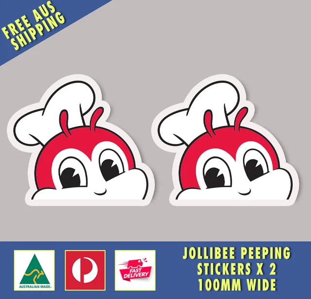 JOLLIBEE STYLE PEEKING Peeping Peeker Jdm Filipino Sticker (Twin Pack ...