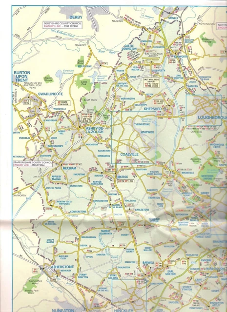 PUBLIC TRANSPORT ROUTE Map & Guide ~ Leicestershire - Bus & Rail ...