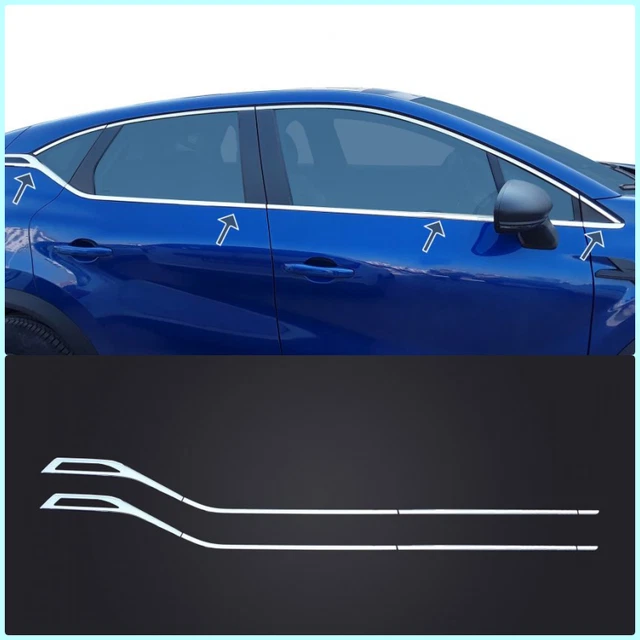 SIDE DOOR WINDOW Frame Trim Strips 8 Pcs FITS Renault Captur 2020-2022 ...