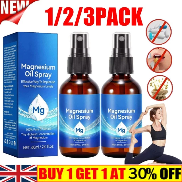 PURE MAGNESIUM OIL Spray - 100% Pure & Natural Magnesium Oil Spray UK £ ...