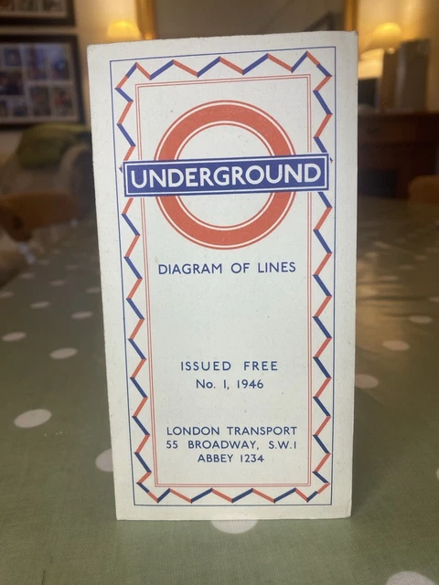 LONDON TRANSPORT UNDERGROUND Map Diagram of the Lines Beck No.1 1946 ...