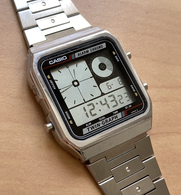 MONTRE CASIO VINTAGE AE-200 Twin-Graph module 588 Japan EUR 200,00 ...