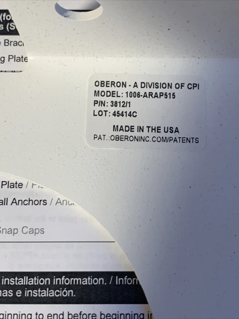 NEW -OBERON 1006-CCOAP Right-Angle Wall Bracket - Cisco 2600 2700 3500 ...