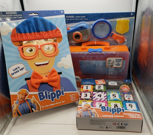 KIT DÉTECTIVE BLIPPI, kit déguisement Blippi et figurine Blippie avec 9 ...