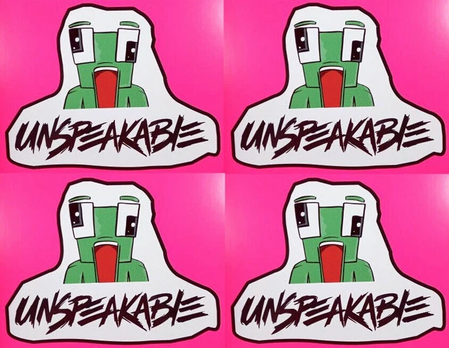 *LAST SET* 4 X Unspeakable Logo Stickers Youtuber Gaming Decal Vinyl ...