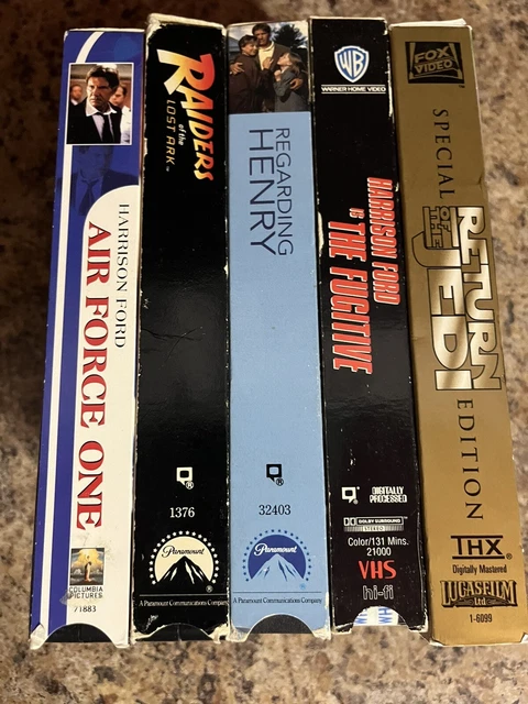 5 VHS LOT Harrison Ford Indiana Jones Star Wars Fugitive Air Force One ...