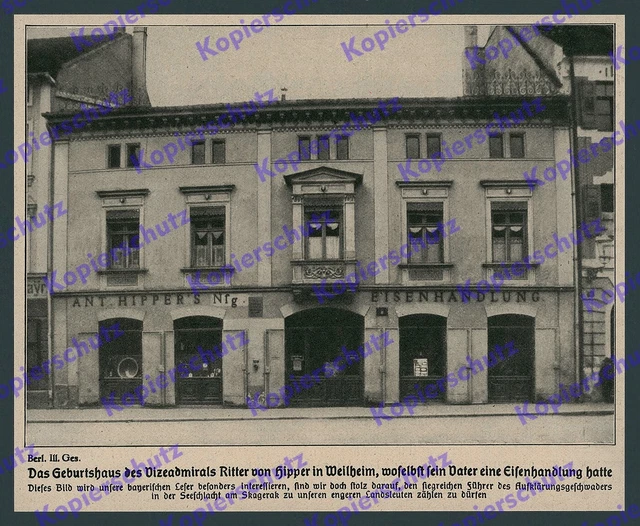 KAISERLICHE MARINE ADMIRAL Franz v Hipper Geburtshaus Eisenhandlung ...