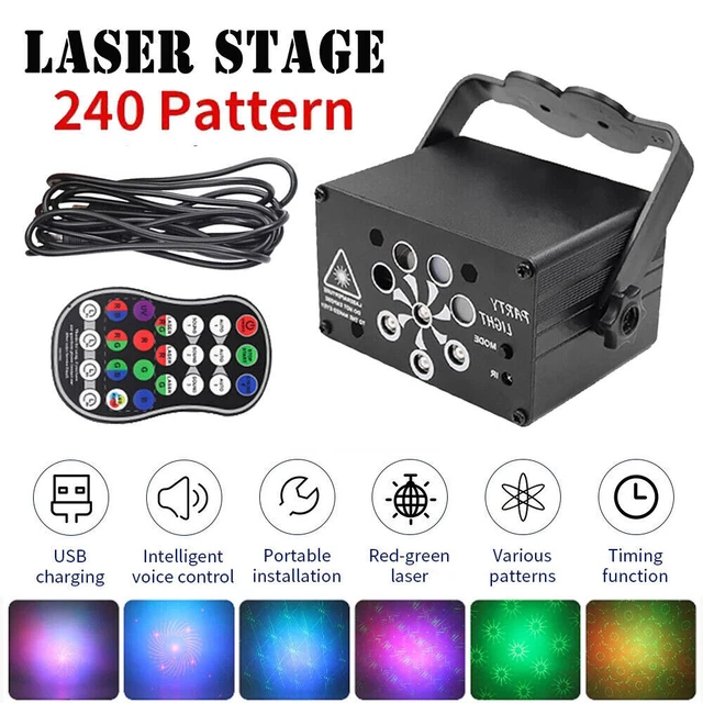 240 LED PATTERNS Laser Projector Stage Light Party KTV Club DJ Disco ...