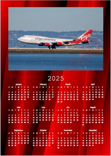 VIRGIN ATLANTIC BOEING 747 2025 Magnetic Calendar FRIDGE Magnet Any ...