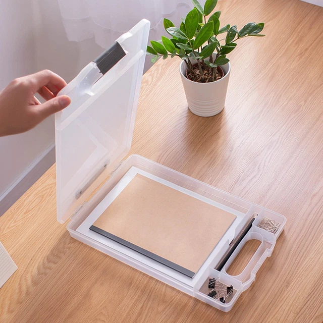 CRAFT STORAGE BOX Clipboard Case Openable Paper Organizer Portable File ...