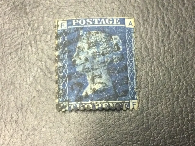 RARE QUEEN VICTORIA 2d Dark Blue FA postage stamp Large Crown £375.00 ...