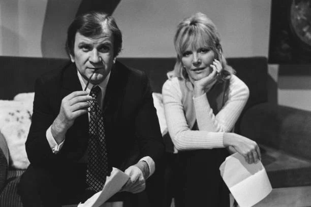 PIERRE MONDY AND Petula Clark during the taping of a television sho ...