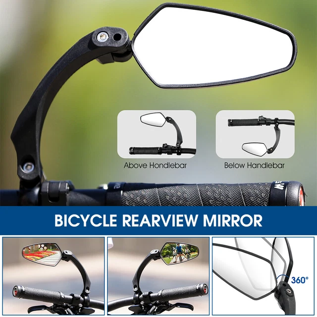 BIKE HANDLEBAR REAR View Mirror 360° Rotatable Rearview MTB Bicycle ...