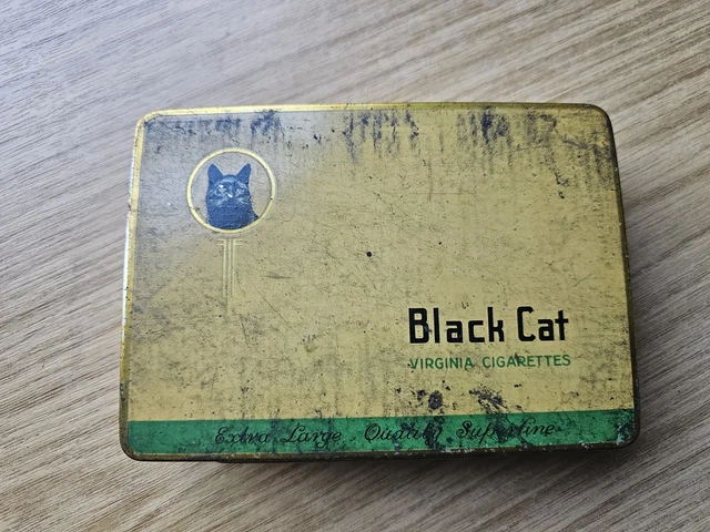 VINTAGE BLACK CAT Virginia Cigarette Tin (For 100 Extra Large ...