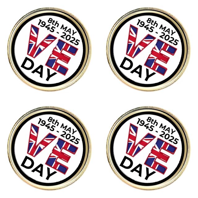 VE DAY 80TH Anniversary 1945-2025 Lapel Pin Badges 8th May VE Day ...