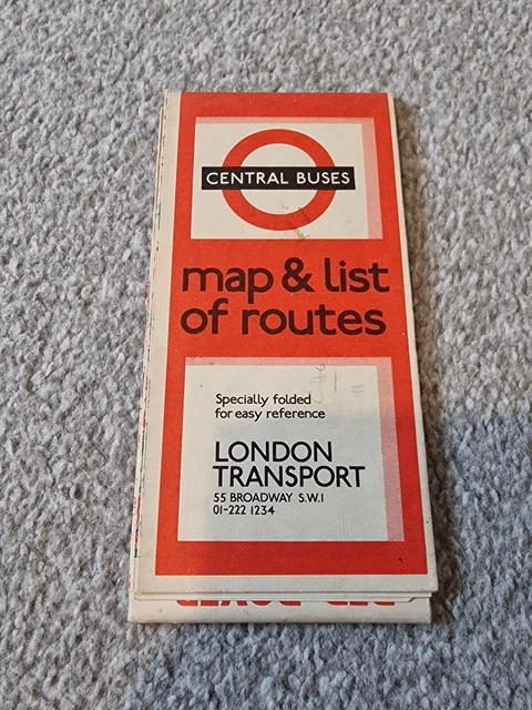 LONDON TRANSPORT LONDON Central Buses map and route list (July 1969) £1 ...