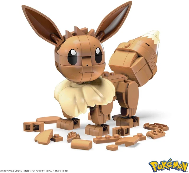 MEGA CONSTRUX POKÉMON Construye y Muestra Eeve Figura de +200 Bloques ...