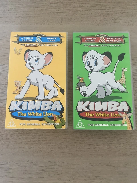 2 X KIMBA The White Lion VHS - The Original Lion King - Yellow - Green ...