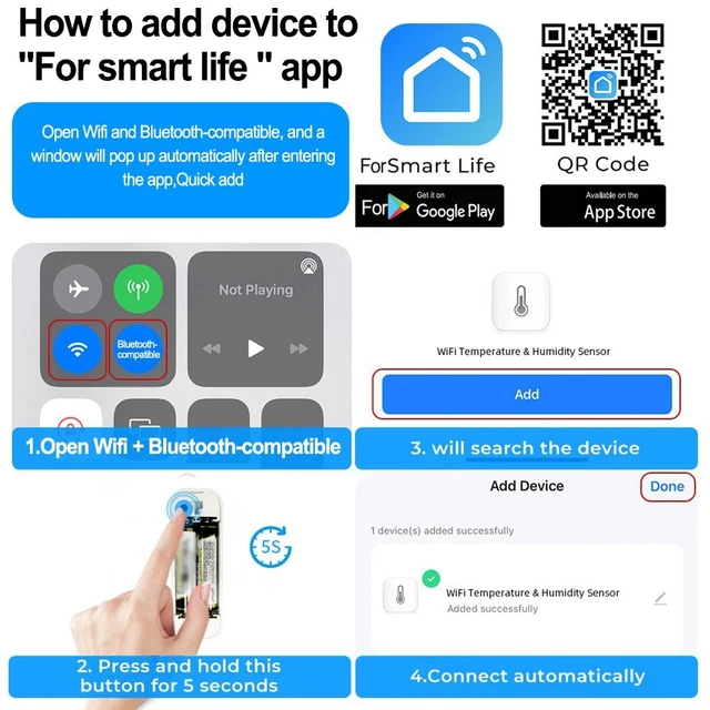 REAL TIME MONITORING Wireless Temperature Humidity Sensor for Weather ...