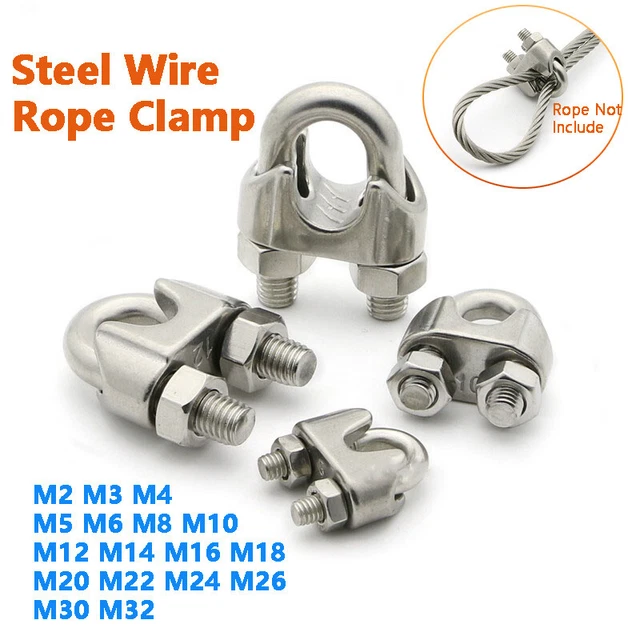 ROPE 304 STAINLESS Steel U-Shaped Clamp Ferrule Crimping Sleeves Rope ...