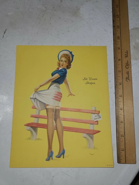 1940s Nos Lithograph Pinup Girl Calendar Top Art Frahm £19 34 Picclick Uk