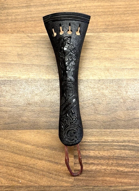 ANTIQUE VIOLIN TAILPIECE with Decorative Musician player detailed top £ ...