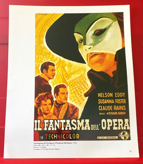 PHANTOM OF THE Opera Nelson Eddy Movie/Film Poster Art PICTURE/PRINT 12 ...