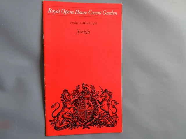 THE ROYAL OPERA House. Covent Garden. "JENUFA" 1st March 1968 EUR 7,27 ...