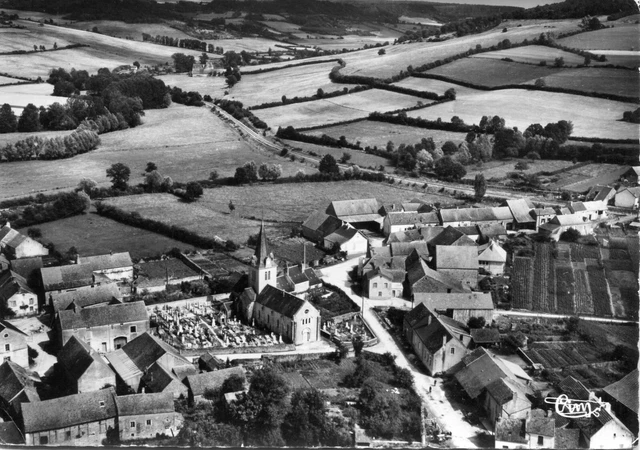 CARTE POUILLENAY VUE générale aérienne Cimetière près de l'église bien visible EUR 10,00 ...