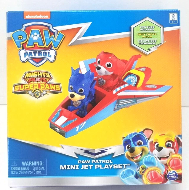 PAW PATROL MINI Jet Playset MIGHTY PUPS SUPER PAWS, 2 Dog Action ...