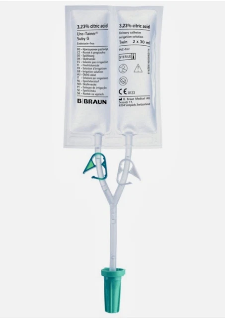 URO-TAINER SUBY-G CITRIC Acid Urine Catheter Flush 10X(2x30ml) X2 Boxes ...
