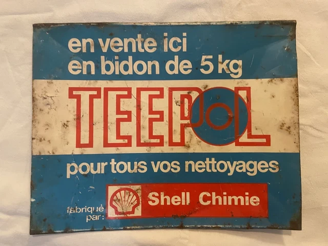 PLAQUE NON ÉMAILLÉE shell chimie "TEEPOL" rare 34X27'cm EUR 29,00 ...